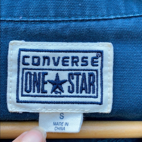 Converse | Jackets & Coats | Euc One Star Converse Blue Trench Hooded ...